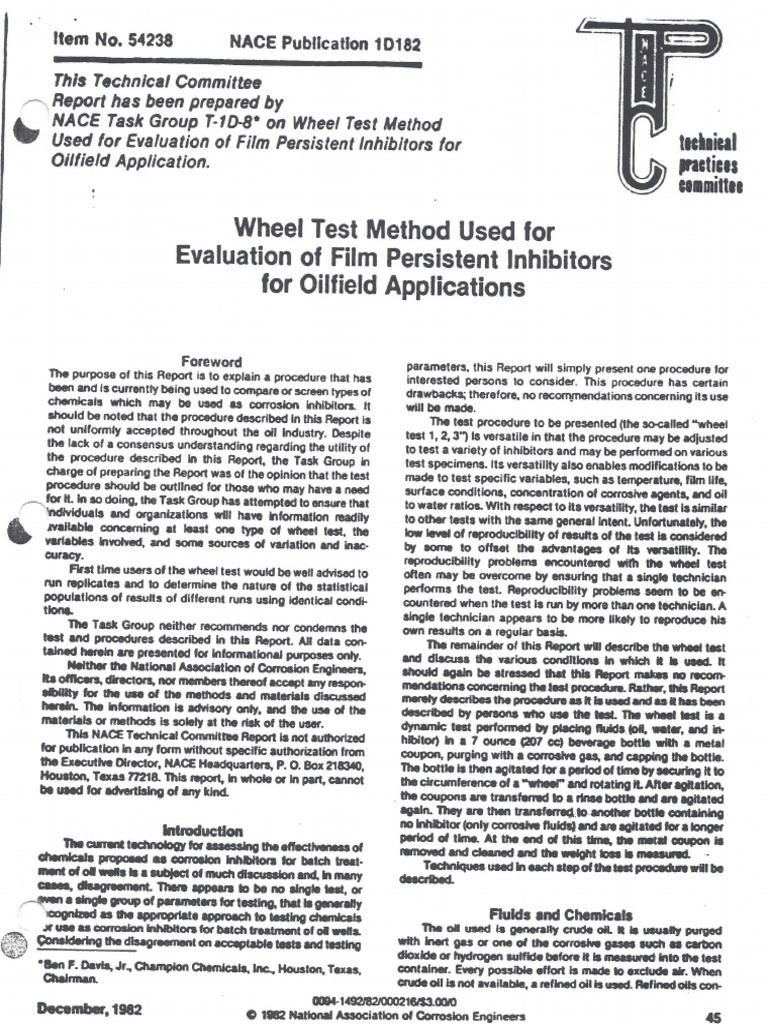Corrosion Wheel Test Procedures | PDF