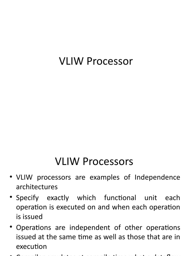 Vliw Processor Pdf