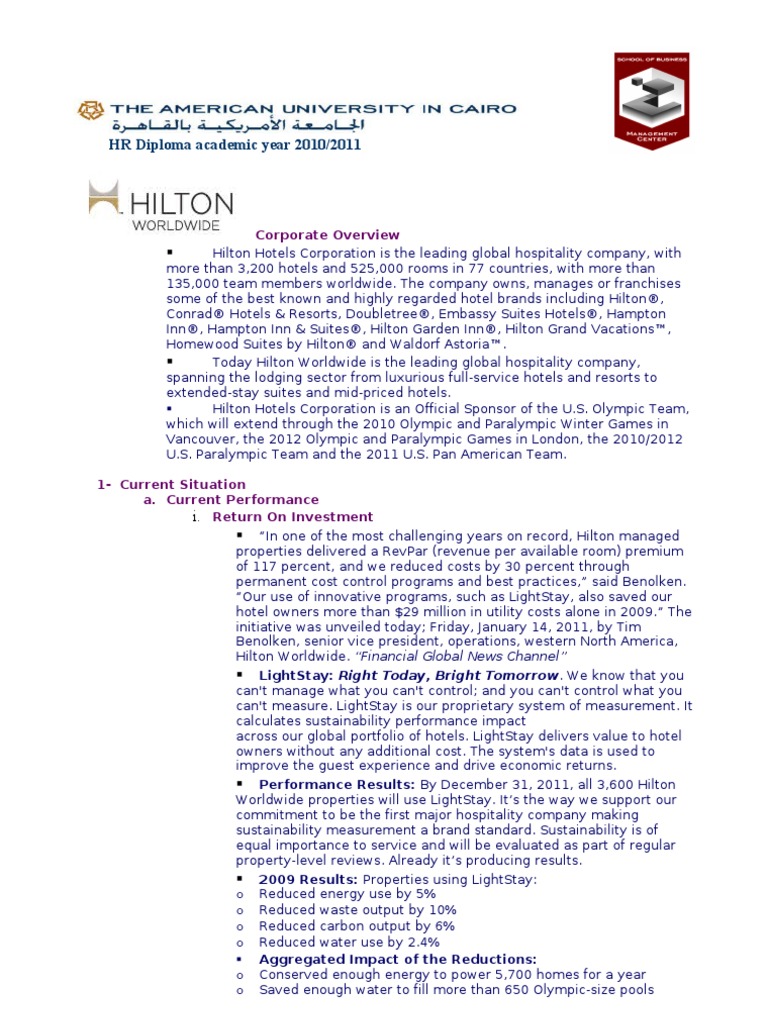 Hilton - WorldWide - Case Study | Download Free PDF | Hilton Worldwide ...