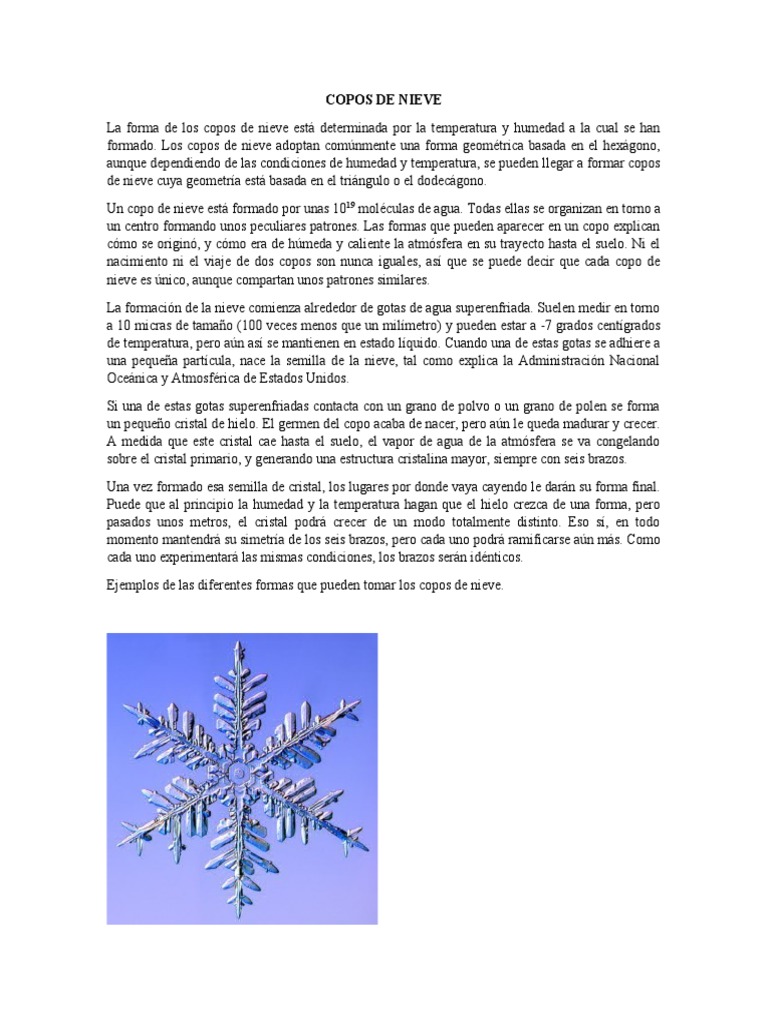 Copos de Nieve | PDF | Nieve | Cristal
