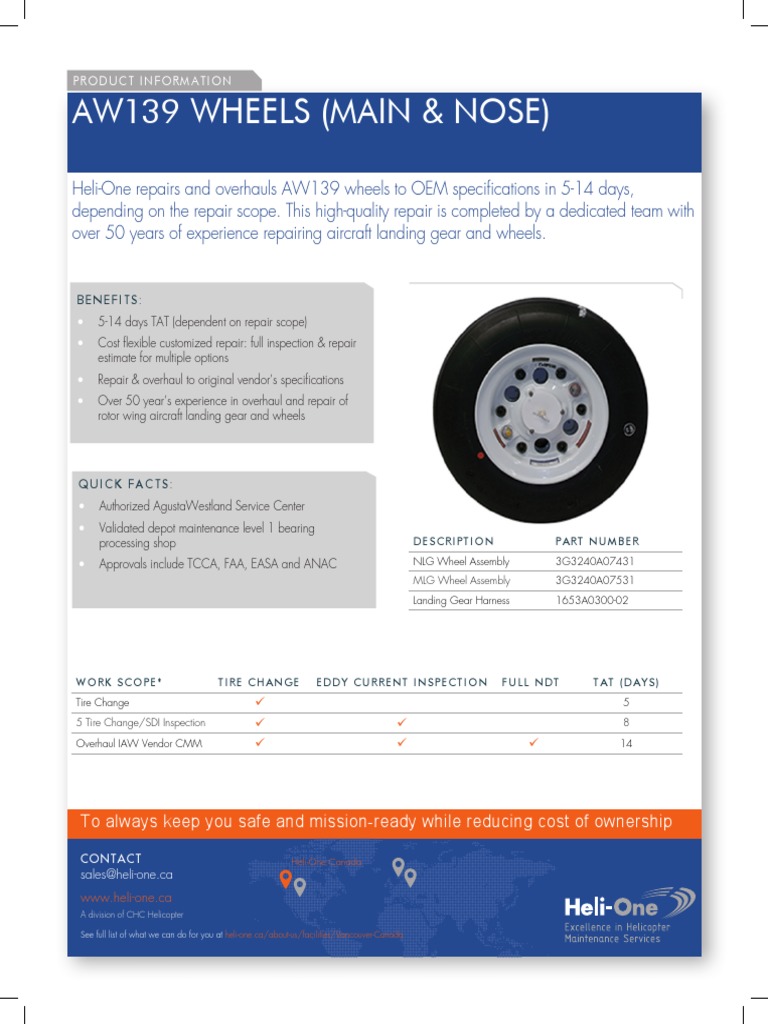 Aw139 MLG NLG Wheels - Rev1 | PDF