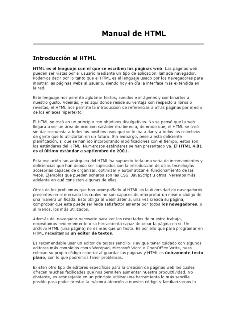 Manual de HTML | PDF | HTML | Hipervínculo