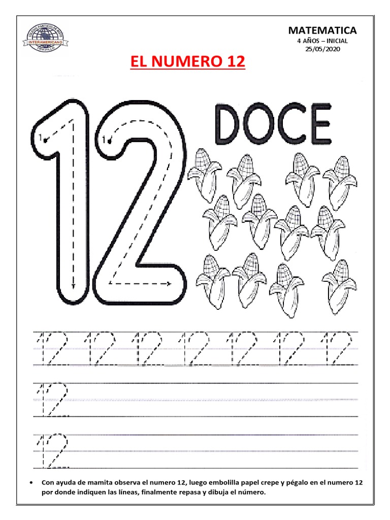 Actividades del Número 12 para Preescolar | PDF