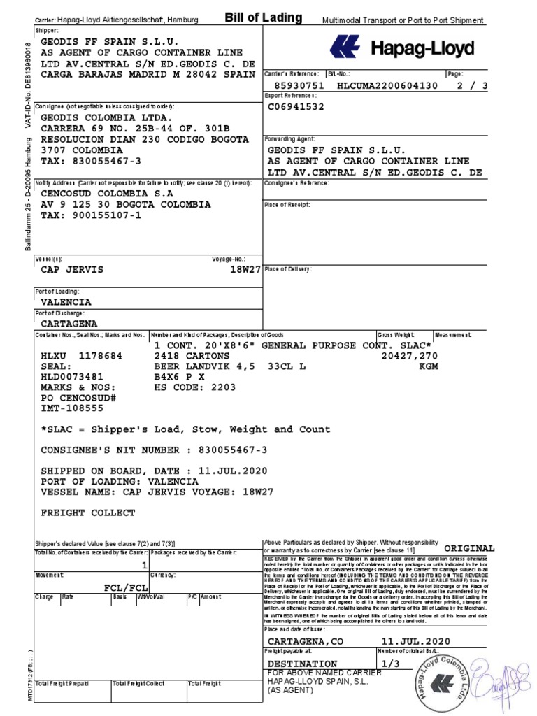 Hapag-Lloyd Aktiengesellschaft, Hamburg: Multimodal Transport or Port ...