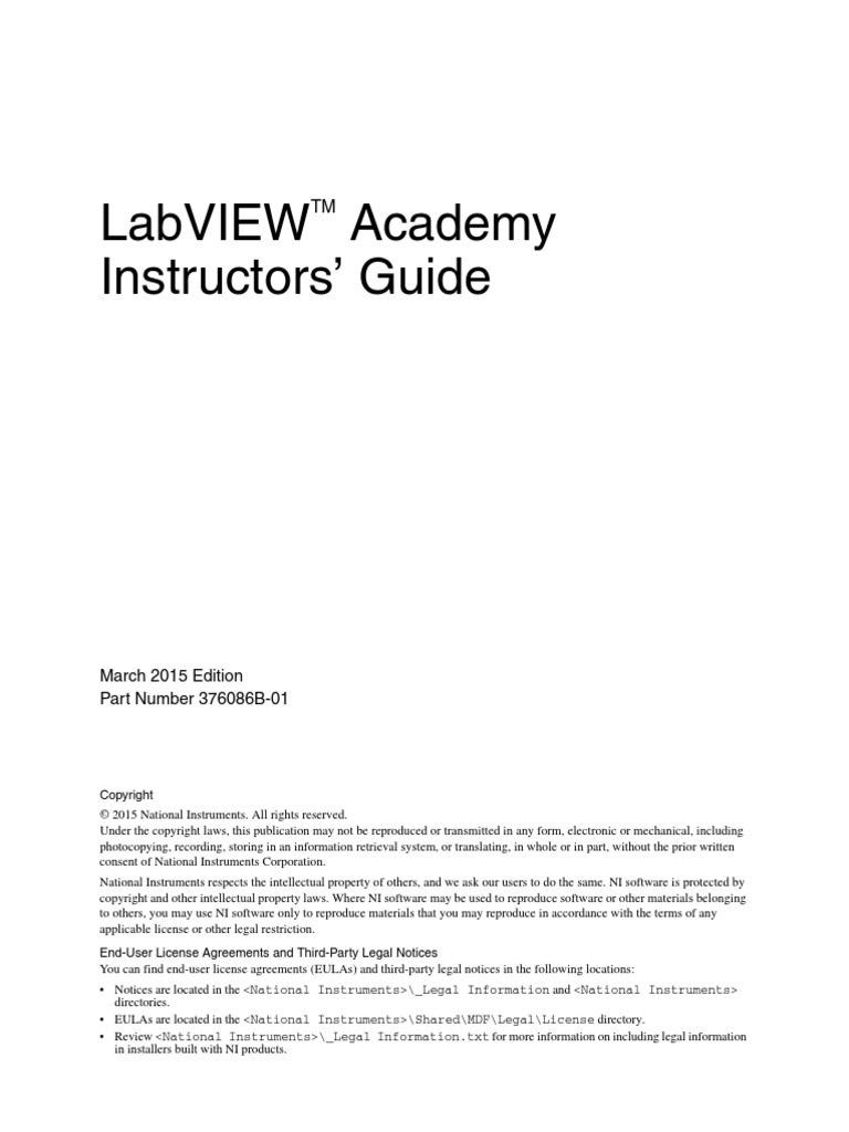 Labview Academy Instructors' Guide | PDF | Trademark | Debugging
