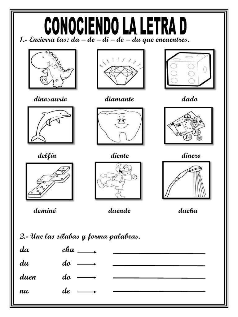 Lectura Actividades Con La Letra Da De Di Do Du Lecturas De Silabas