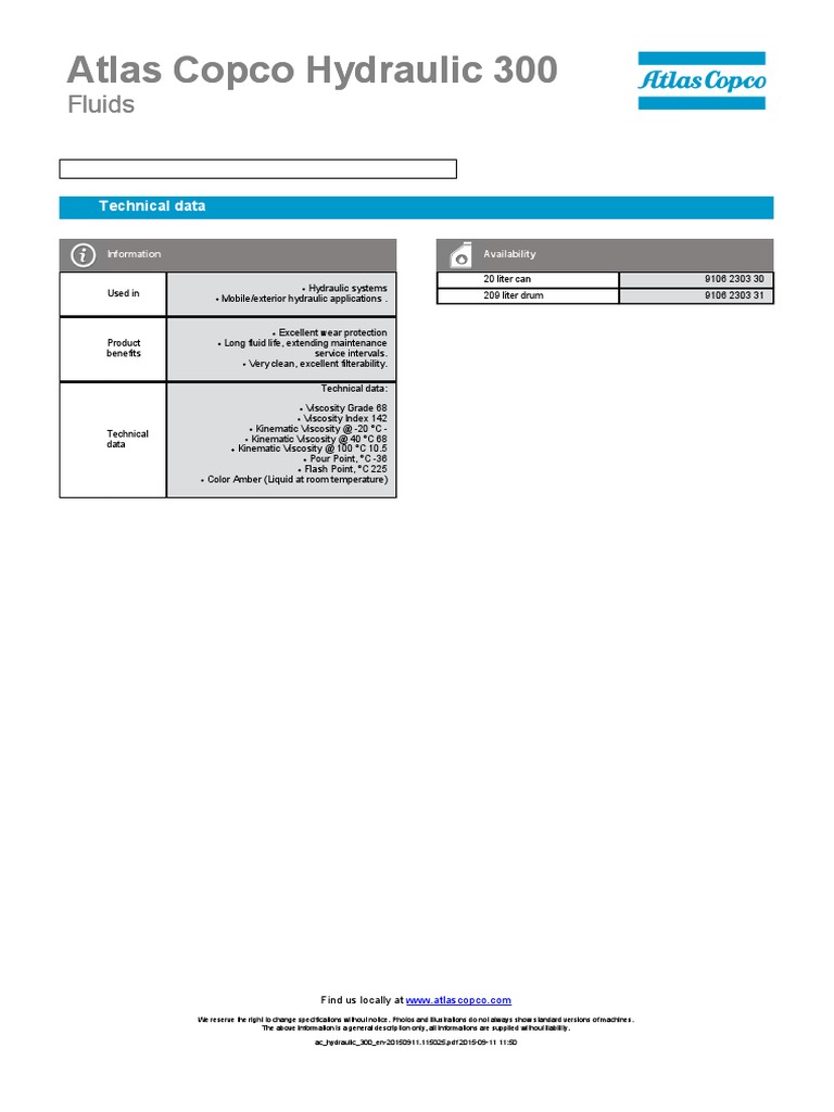 AC Hydraulic 300 Datasheet | PDF