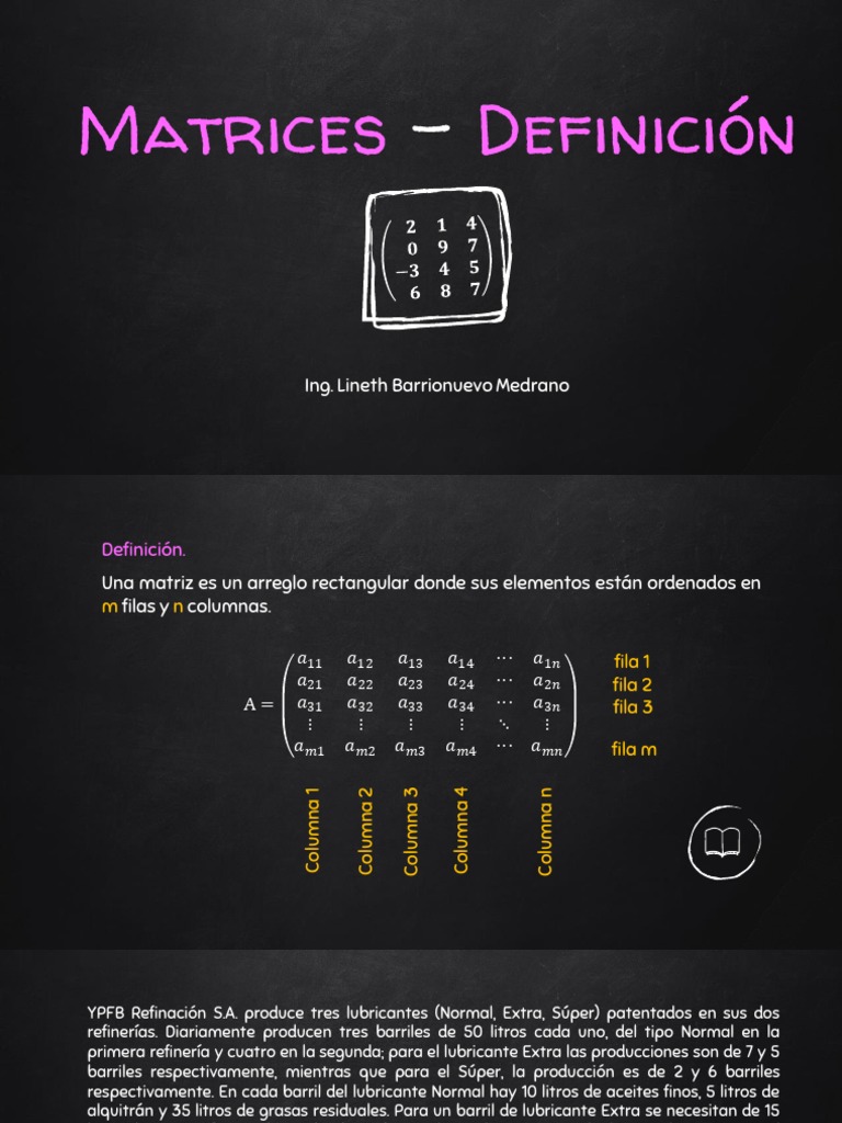 Definición y Ejemplos de Matrices | PDF | Matriz (Matemáticas ...
