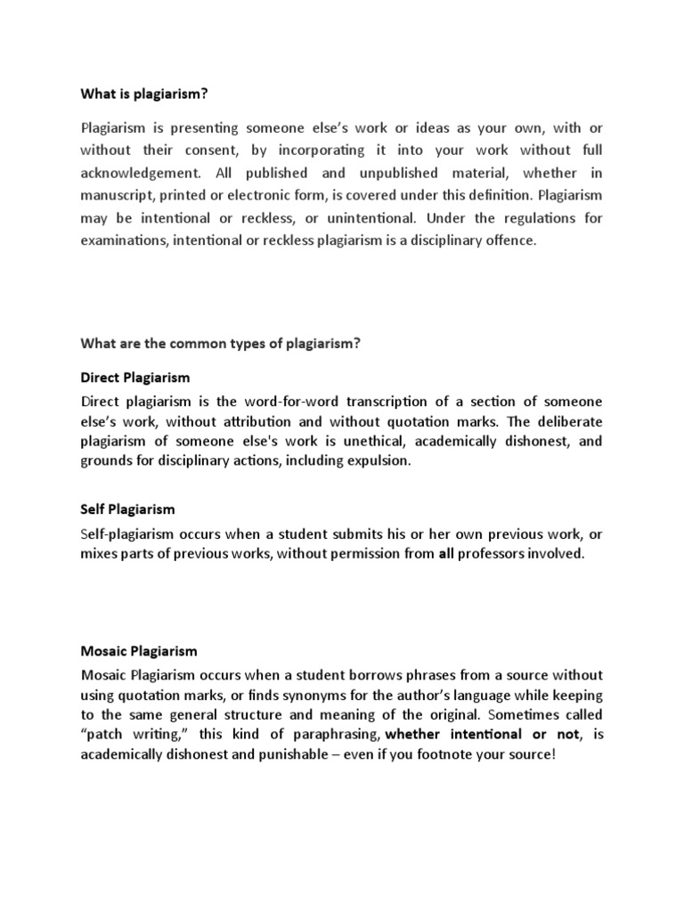 What Is Plagiarism | PDF