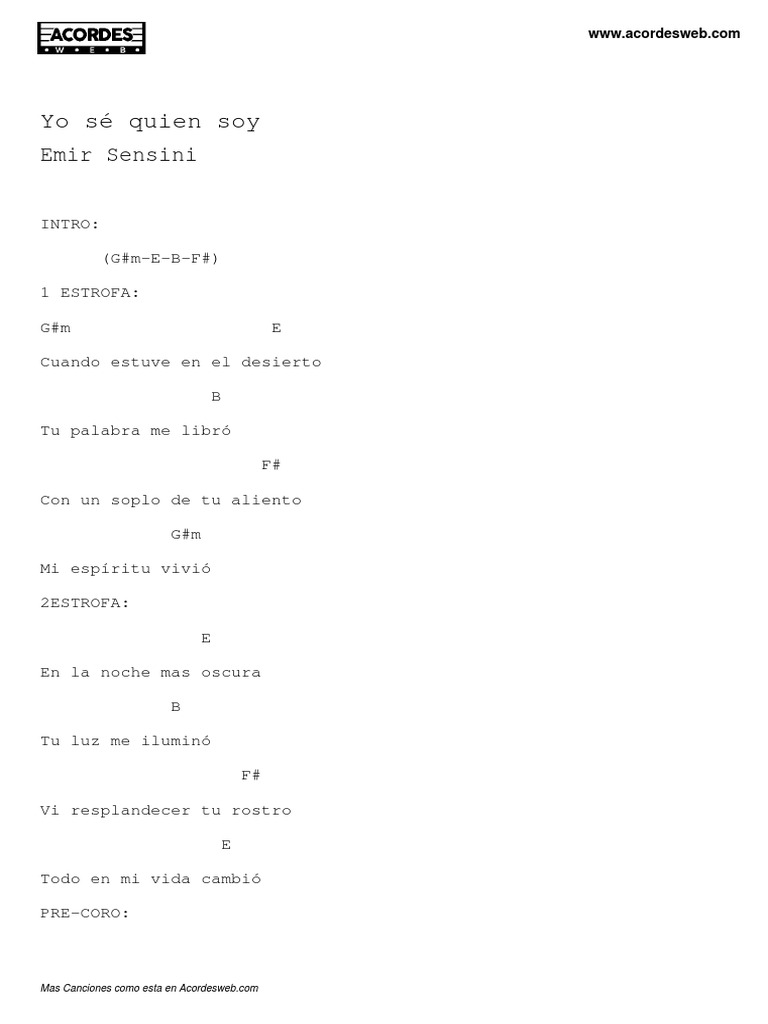 Yo Sé Quien Soy: Emir Sensini | PDF