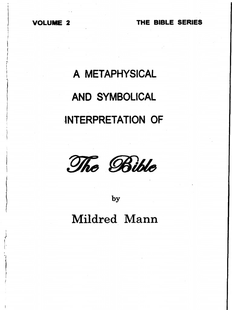 A Metaphysical and Symbolical Interpretation Of: The Bible Series | PDF ...