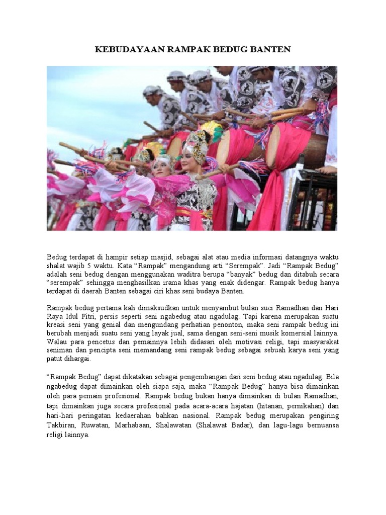 Kebudayaan Rampak Bedug Banten | PDF | Agama & Spiritualitas