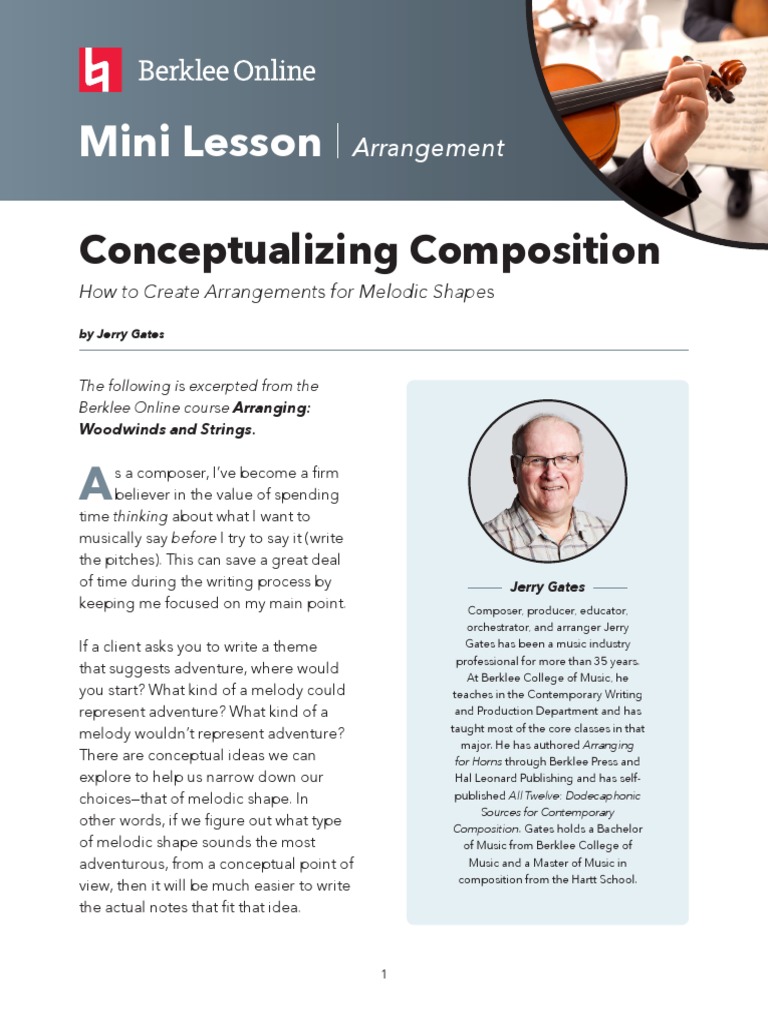 Mini Lesson-Arrangement Melodic Shapes | PDF | Song Structure | Musical ...