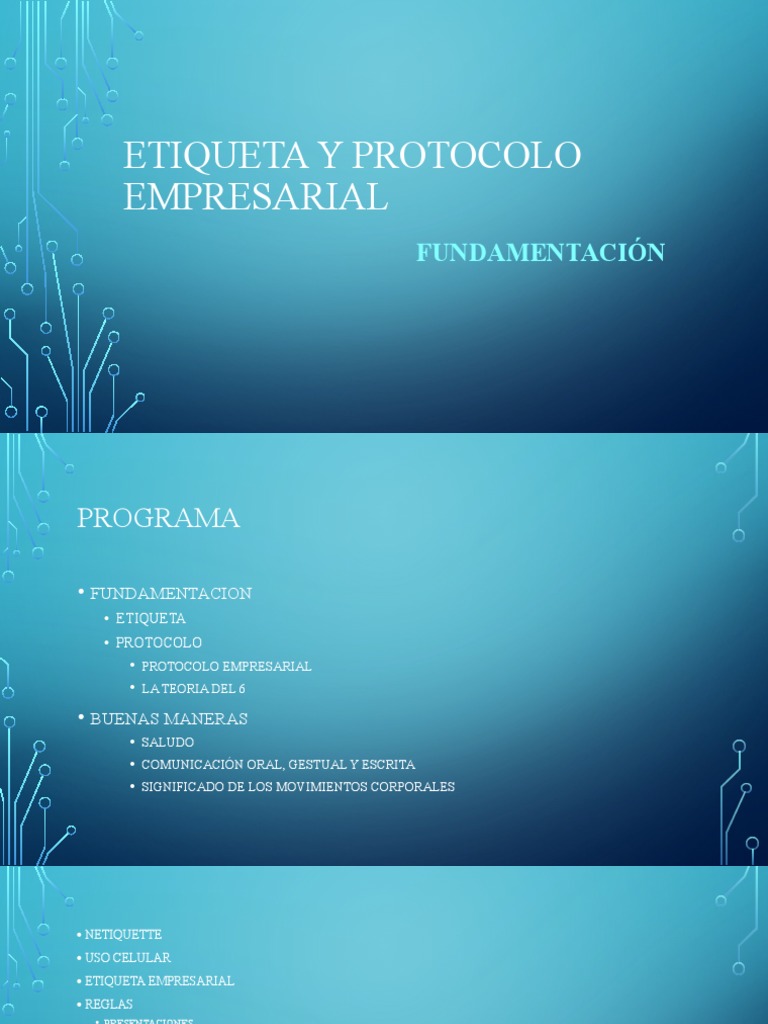 Etiqueta y Protocolo Empresarial | PDF | Etiqueta | Conceptos psicologicos