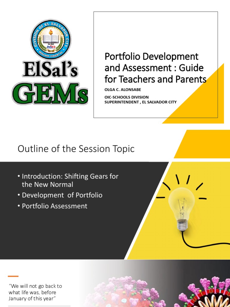 Portfolio Development and Assessment: Guide For Teachers and Parents ...