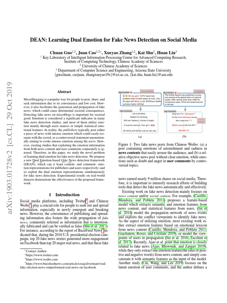 Dual Emotion Based Fake News Detection | PDF | Emotions | Social Media