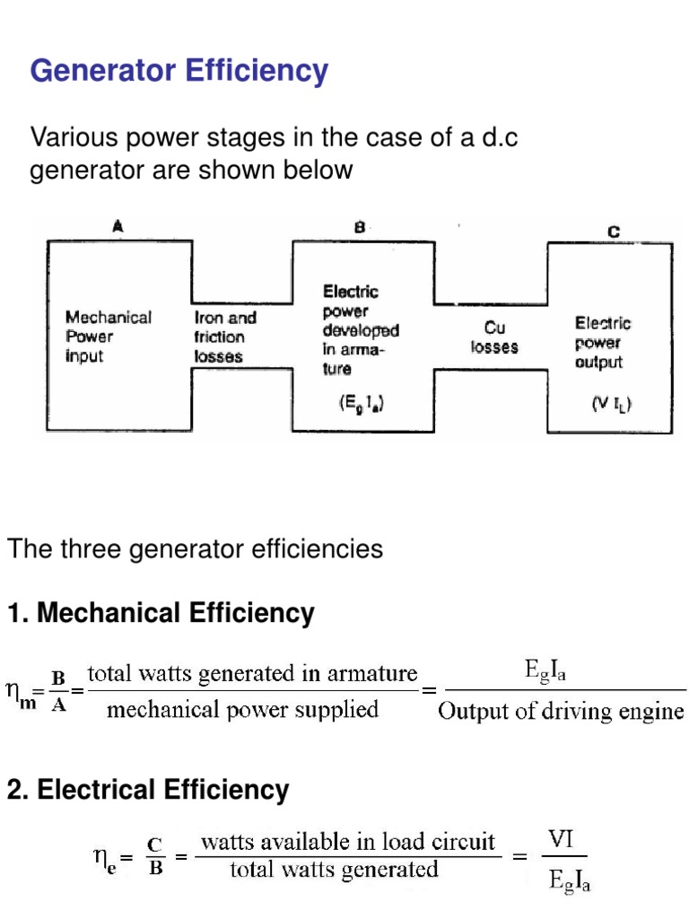 DC Generator Efficiency PDF | PDF | Electric Generator | Electric Current
