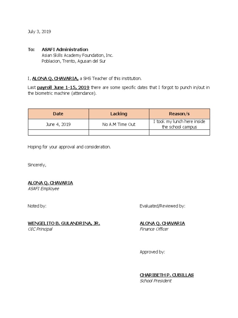 Sample of Justification Letter 2020 | PDF