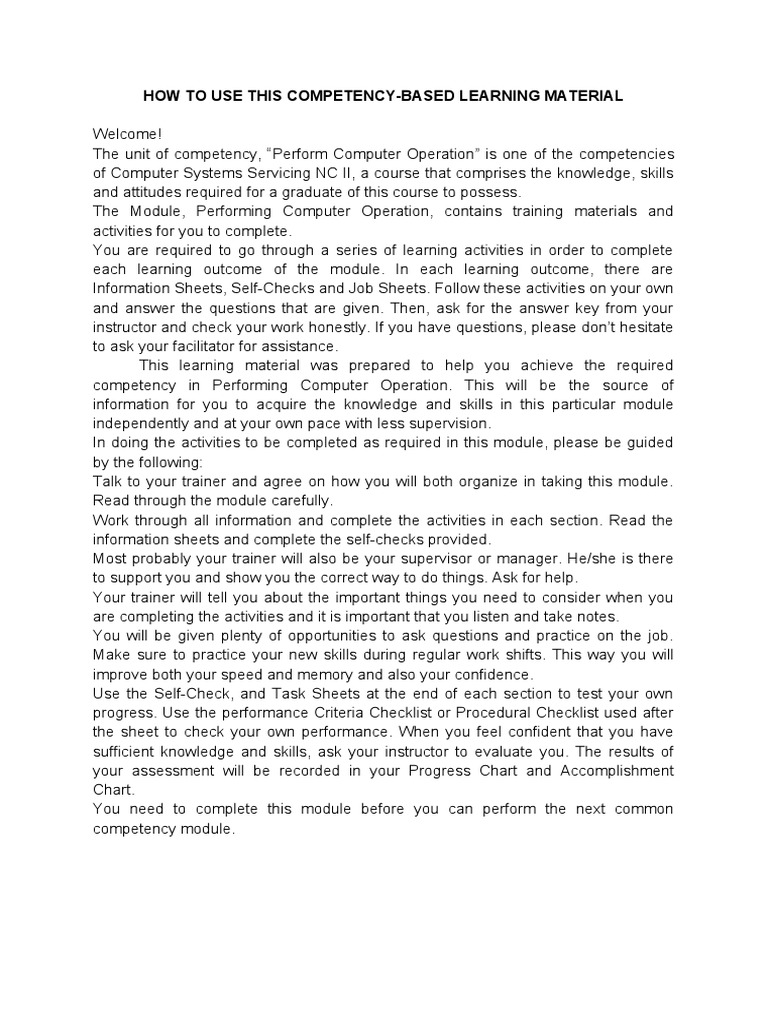 How To Use This Competency-Based Learning Material | PDF | Computer Virus | Antivirus Software