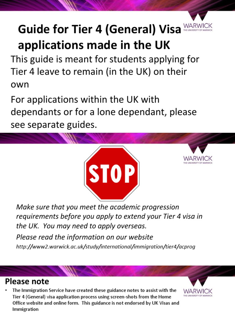 Guide For Tier 4 (General) Visa Applications Made in The UK | Download ...