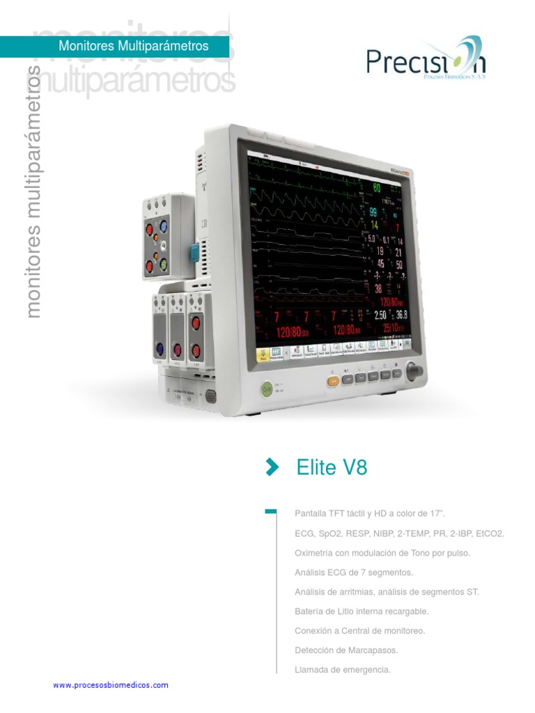 MONITORes MULTIPARAMETROS-EDAN LINEA ELITEV81 | PDF | Presión sanguínea ...