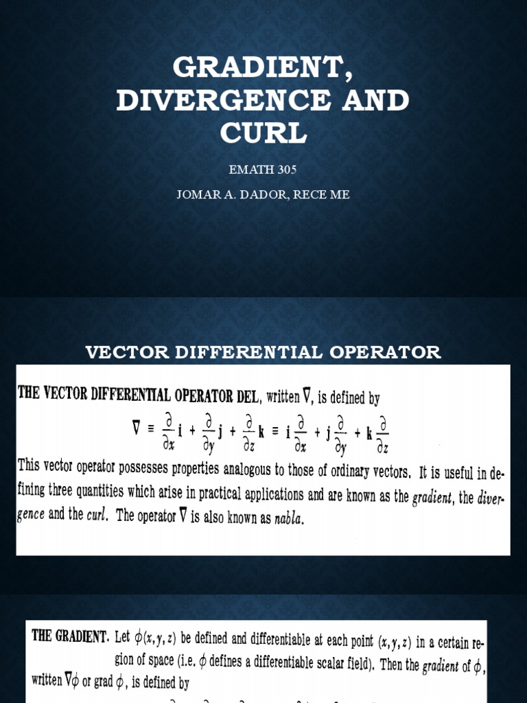 Module 6 Gradient Divergence Curl | PDF | Science & Mathematics