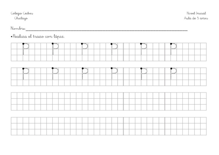 Grafomoricidad Trazo de La Letra P | PDF