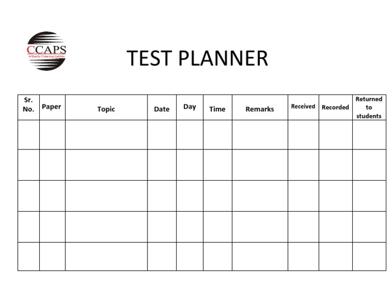 Test Planner | PDF