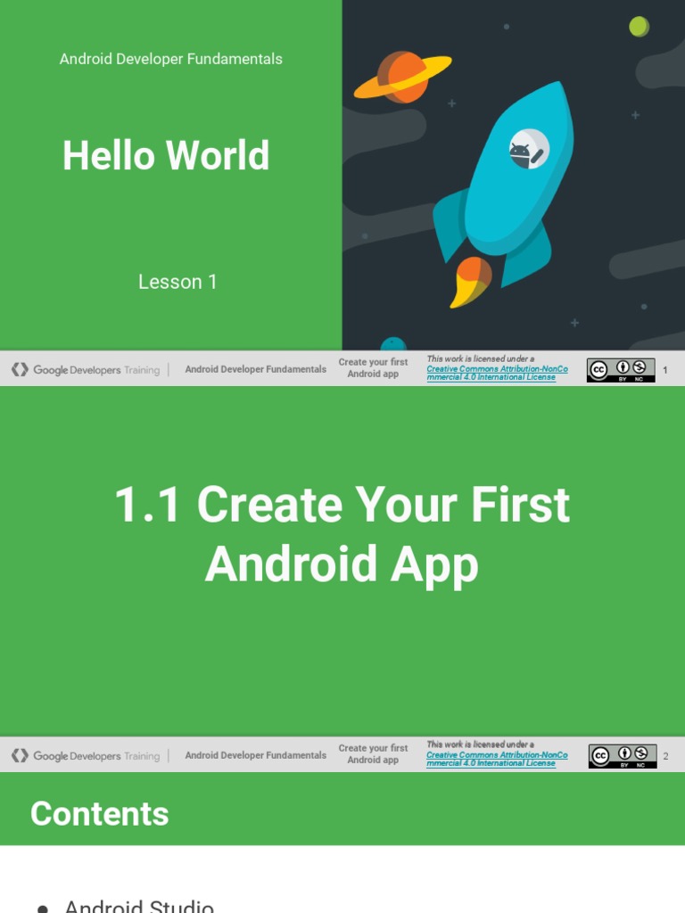 1.1 Create Your First Android App | PDF | Android (Operating System ...
