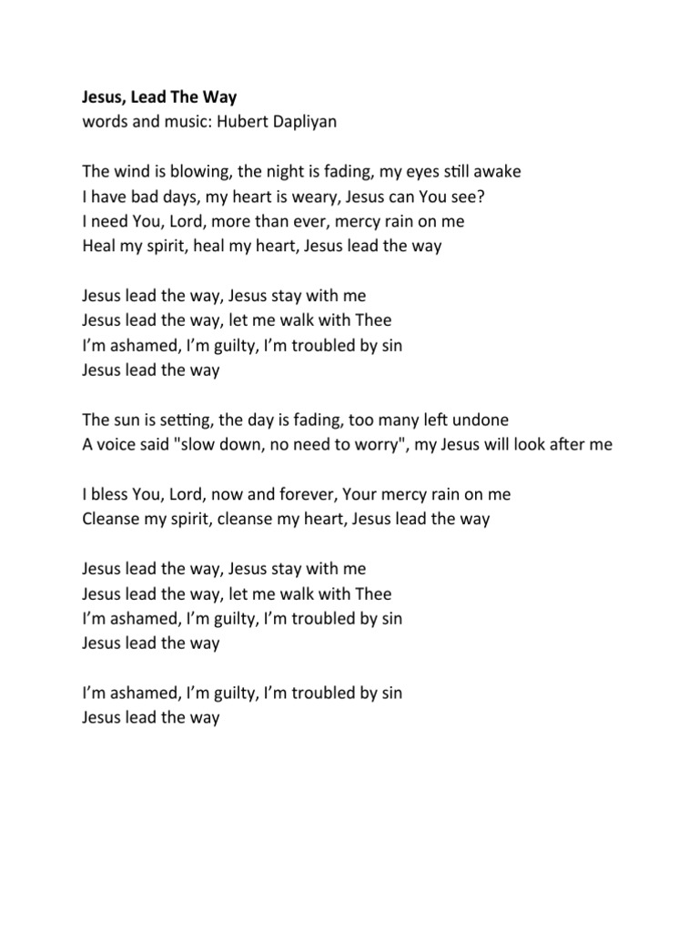 Jesus Lead The Way | PDF