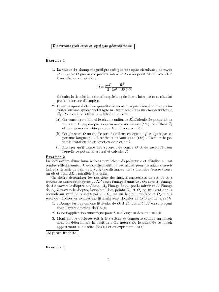 Rattrapage Prepa1 | PDF | Base (algèbre linéaire) | Espérance mathématique