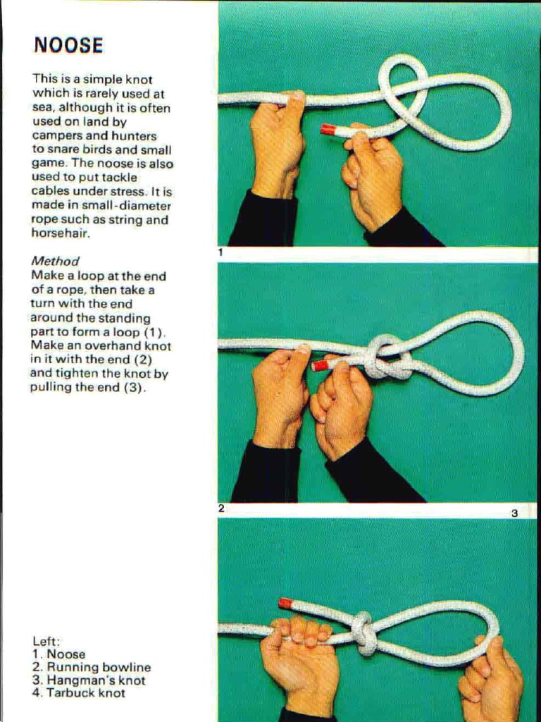 Noose: Sea, Although It Is Often Used On Land by | PDF | Knot | Rope