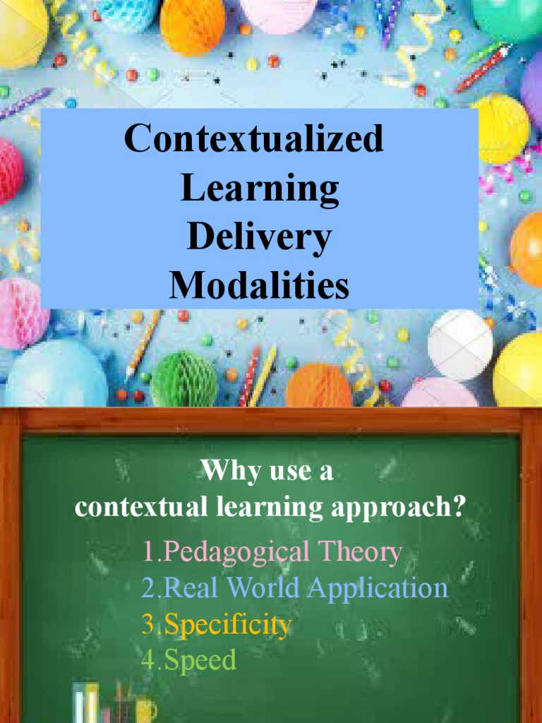Contextualized Learning Delivery Modalities | Download Free PDF ...