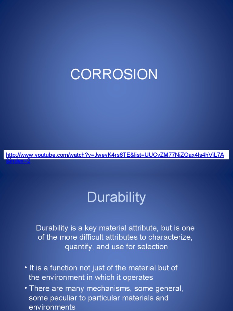 Lecture Corrosion | PDF | Corrosion | Anode