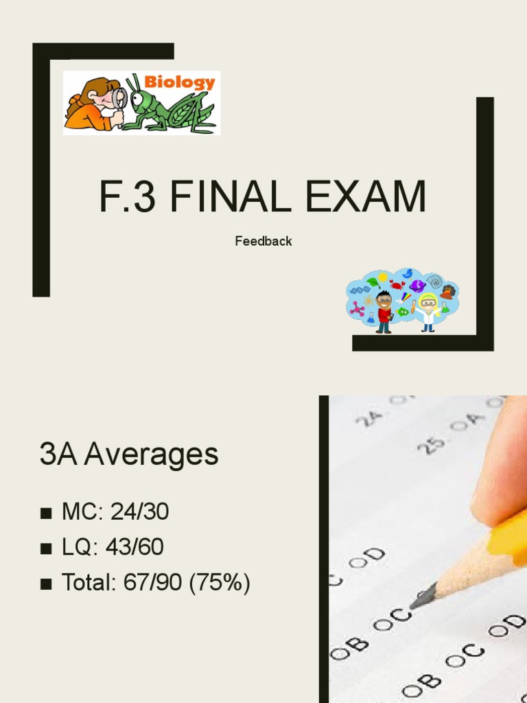 F3 Final Exam Feedback - 3A | PDF | Cell Membrane | Cell (Biology)