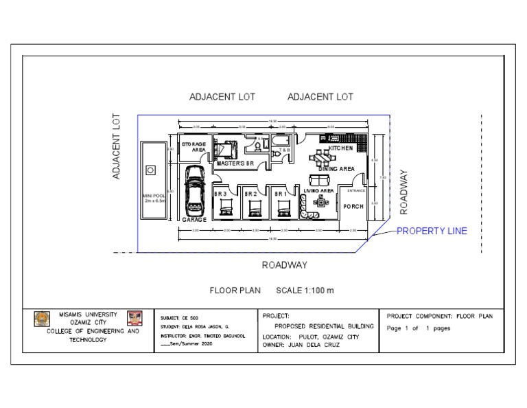 Adjacent Lot Adjacent Lot: Floor Plan Scale 1:100 M | PDF