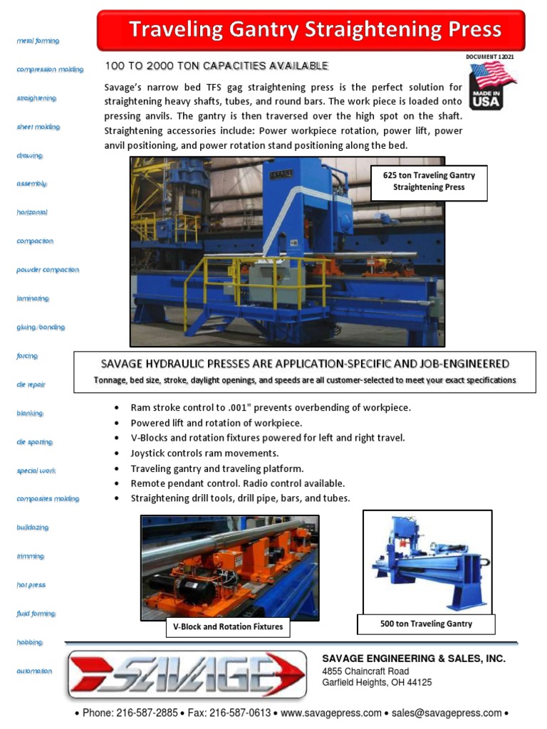 Custom Traveling Gantry Press Solutions | PDF | Crafts | Manufactured Goods