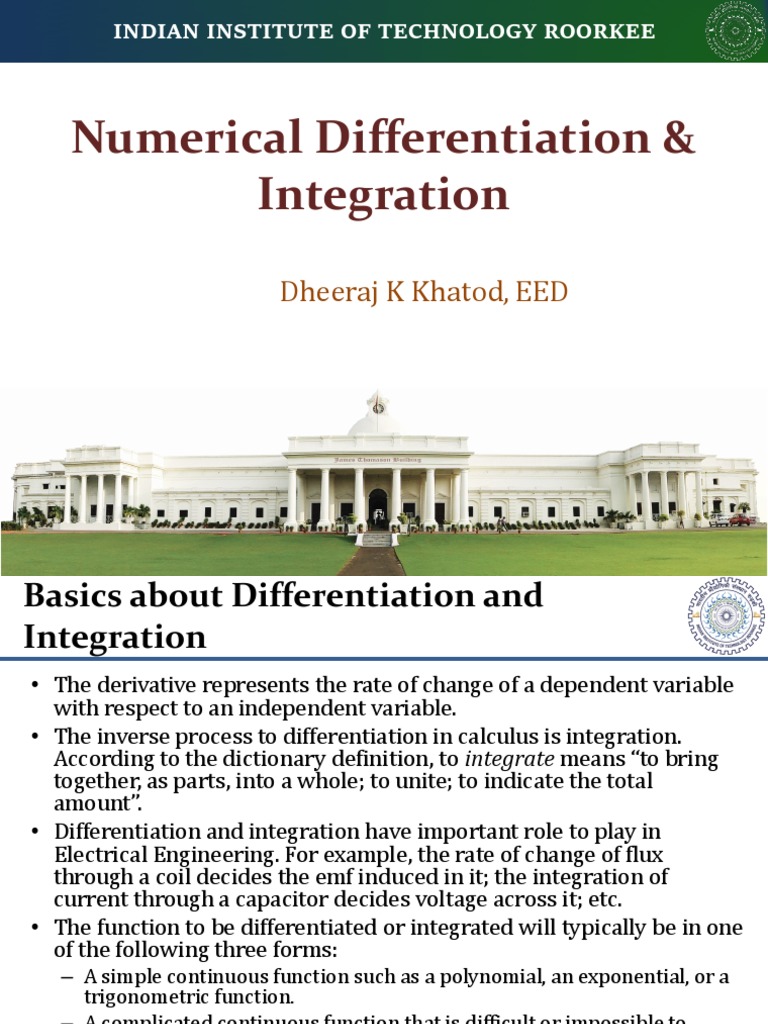 Numerical Differentiation & Integration: Dheeraj K Khatod, EED | PDF ...