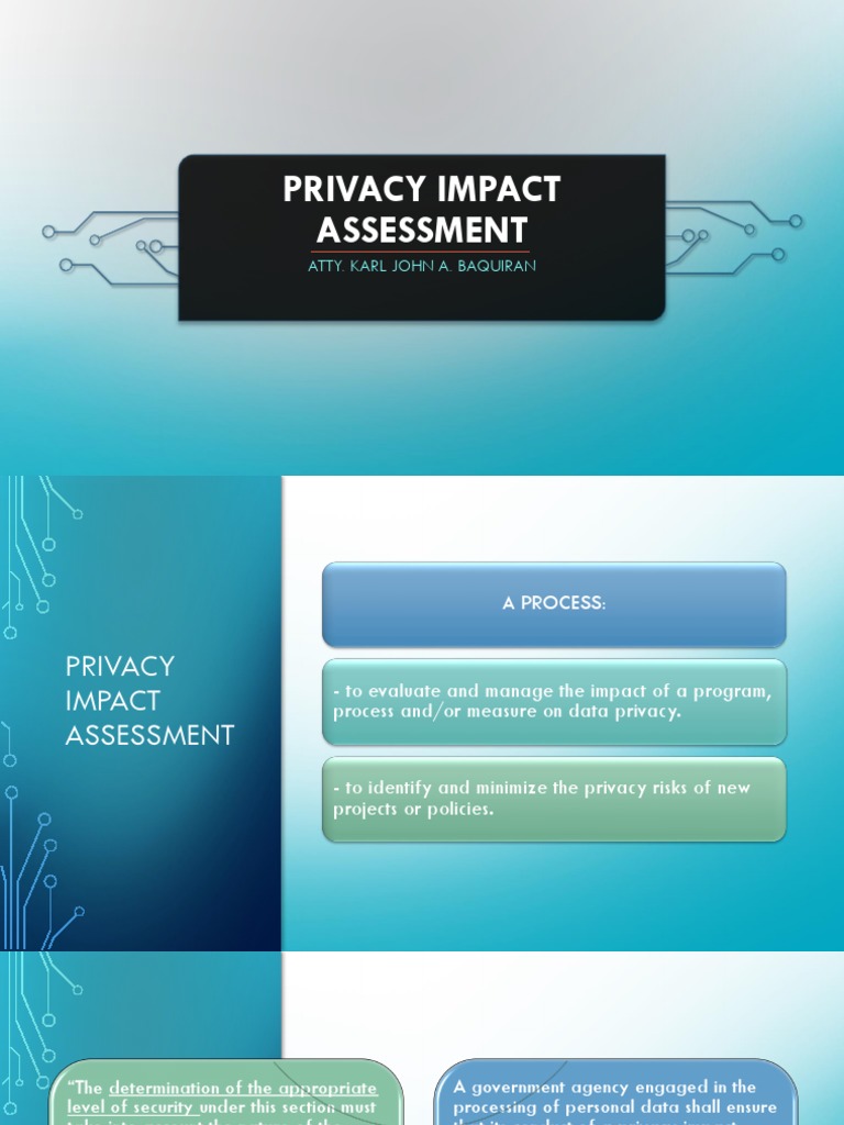 Privacy Impact Assessment: Atty. Karl John A. Baquiran | PDF | Privacy ...