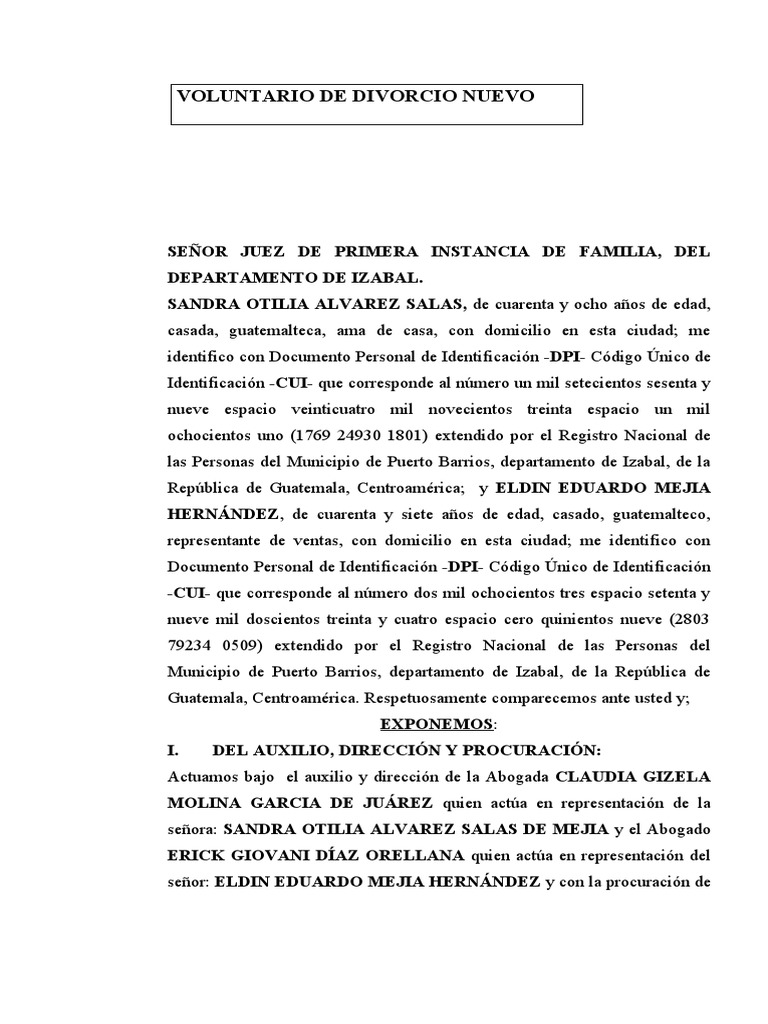 Divorcio Voluntario | PDF | Divorcio | Matrimonio