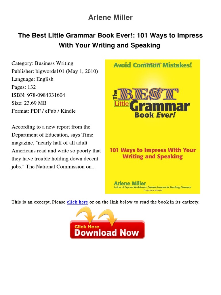 The Best Little Grammar Book Ever 101 Arlene 85948253 | PDF | Books ...