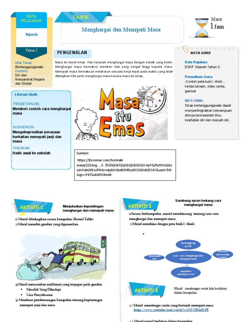 Sivik (Tahun 5) Bertanggung Jawab - Menepati Masa | PDF