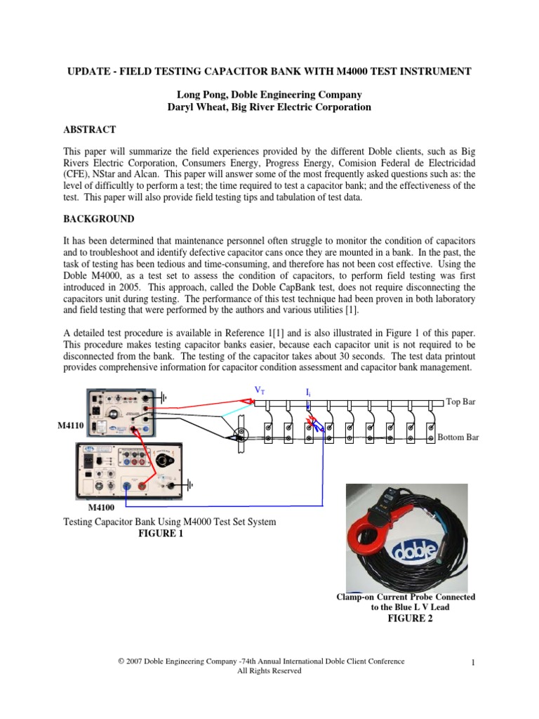 Update - Field Testing Capacitor Bank With M4000 Test Instrument Long ...