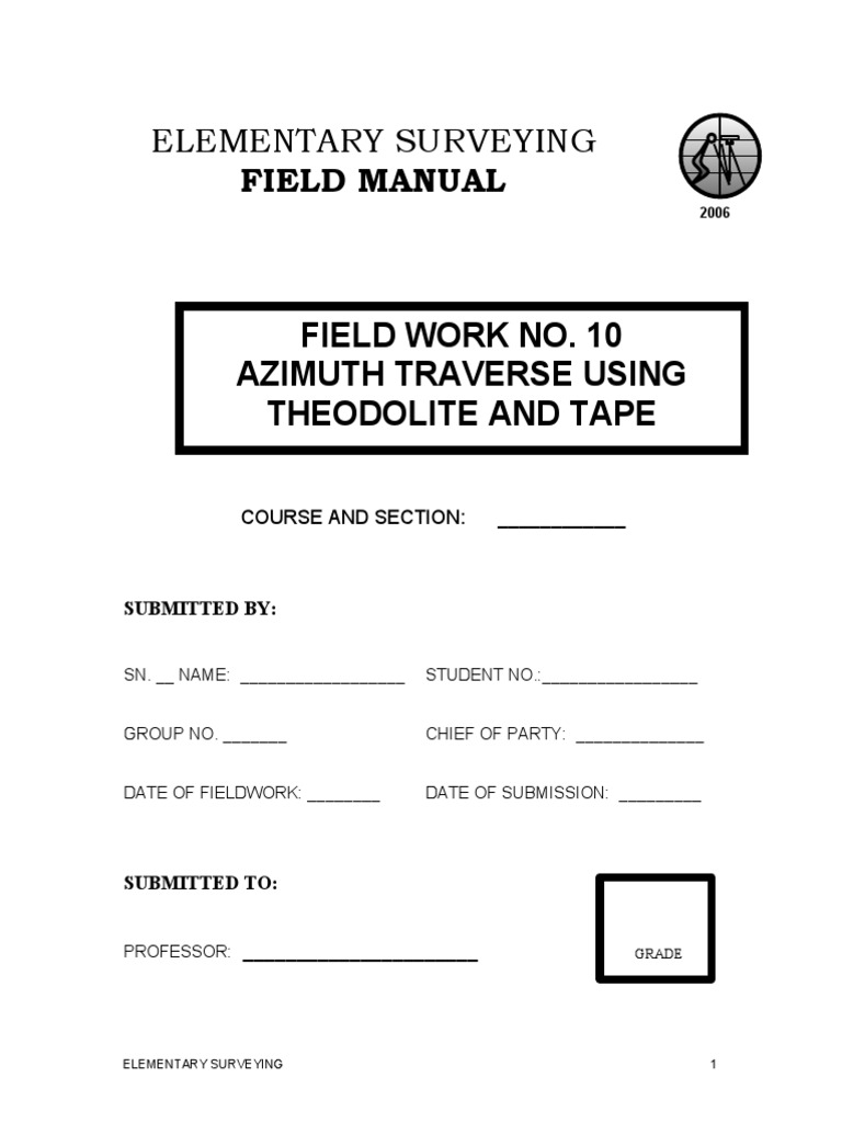 Azimuth Traverse Field Survey | PDF | Surveying | Geography