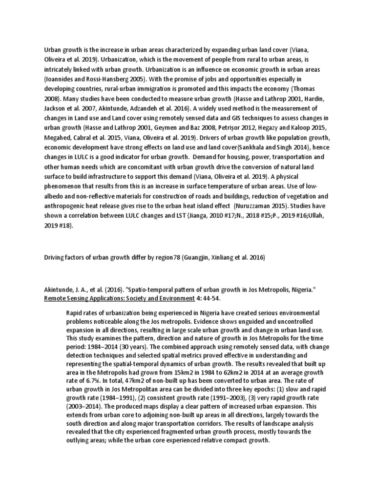 Drivers of Urban Growth | Download Free PDF | Urban Sprawl | Urbanization