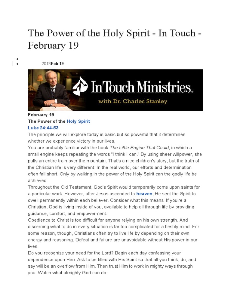 The Power of The Holy Spirit | PDF | Holy Spirit | Saint Peter