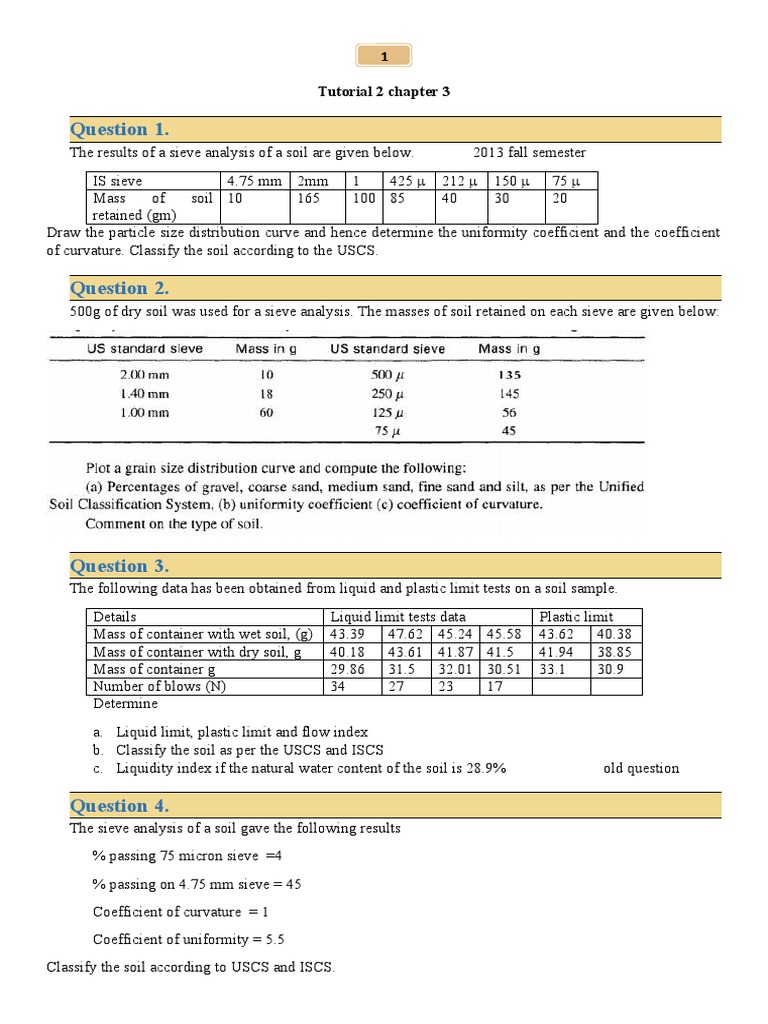 03 Soil Classification Numerical PDF | PDF | Geotechnical Engineering | Soil