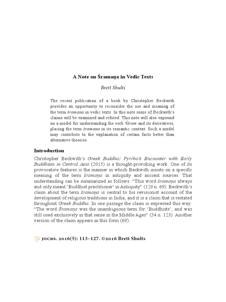 Sramana in Vedic Texts | PDF | Vedas | Gautama Buddha