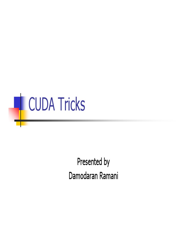 CUDA Tricks PDF | PDF | Thread (Computing) | Graphics Processing Unit