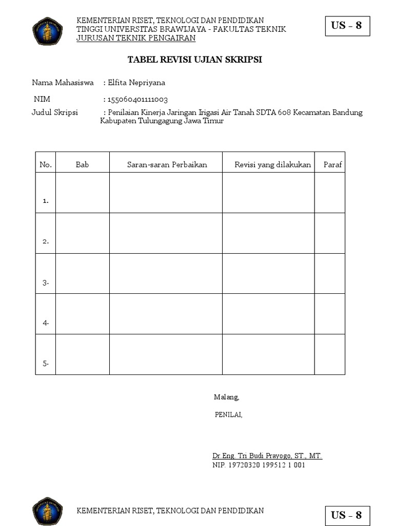 8-Tabel-Revisi-Skripsi-mahasiswa-dikonversi E | PDF